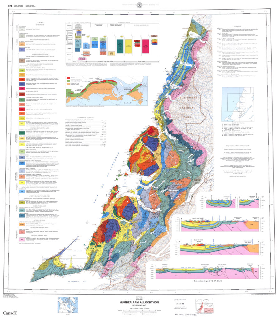 Humber Arm Allochthon Map, 1989 | Cabox